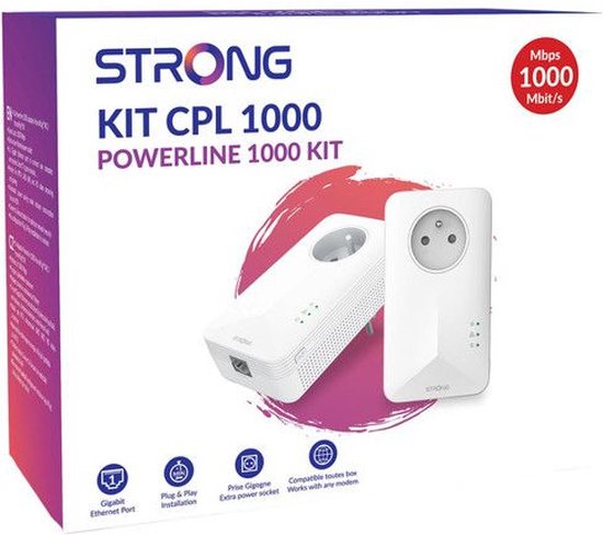 CPL Kit - STRONG - Powerline 1000 Duo - Gefilterde socket - 2 Adapters ...