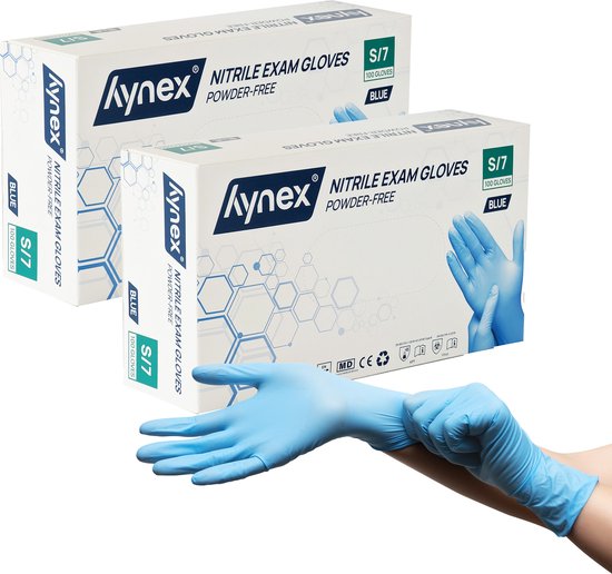 Hynex Nitril handschoenen maat S - Set van 2 - Blauw - 100/doos - 3 ...