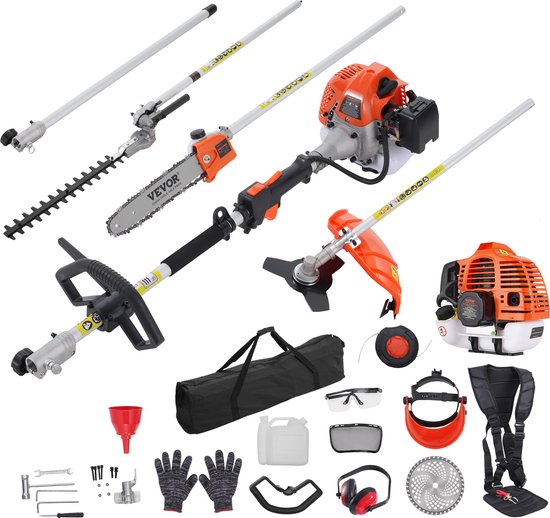 VEVOR 6-in-1 Heggenschaar Benzine, 52CC Tweetaktmotor Met 8500 Tpm ...