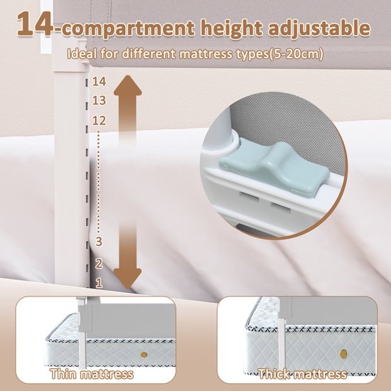 Bedhekje 150 cm - Universeel - Bedhek - Bedrail - Inklapbaar bedrekje ...