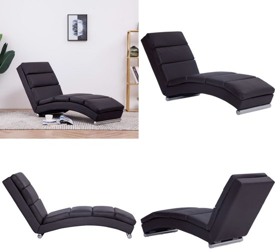 vidaXL Chaise longue kunstleer bruin - Chaise Longue - Chaise Longues - Ligstoel -... | bol