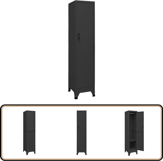 vidaXL Lockerkast staal antraciet 180 cm Lockerkast - Metalen Kast ...