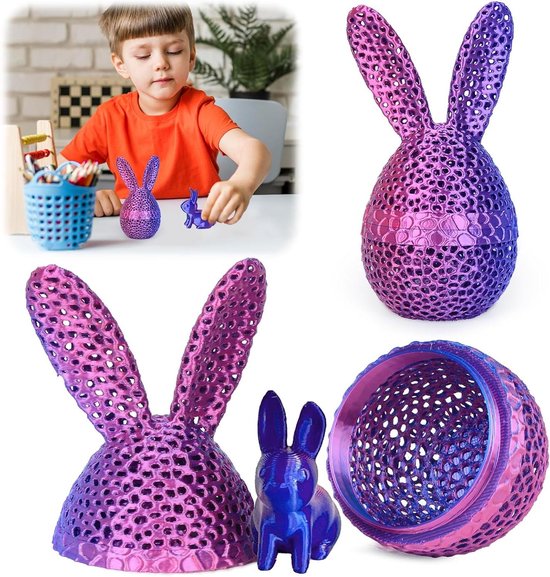 3D Printed Easter Bunny Fidget Toy - Easter Eggs with Bunny Inside ...