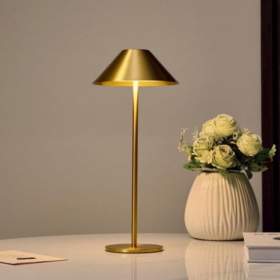 Accu-tafellamp - Draadloos - Voor tuin en balkon - Goud | bol