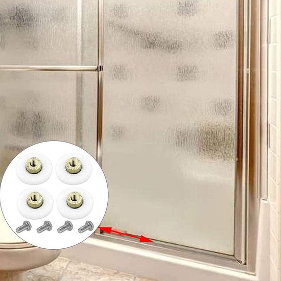 Douche deur Rollers 4 Stuks - 25mm - Wielen douchedeur - Universele ...