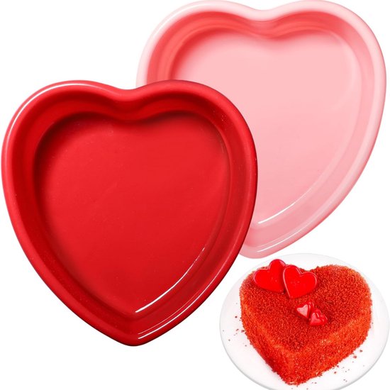 Cakevorm Hart Siliconen Bakvorm 2 Stuks 17cm Hartvormige Cakevorm ...