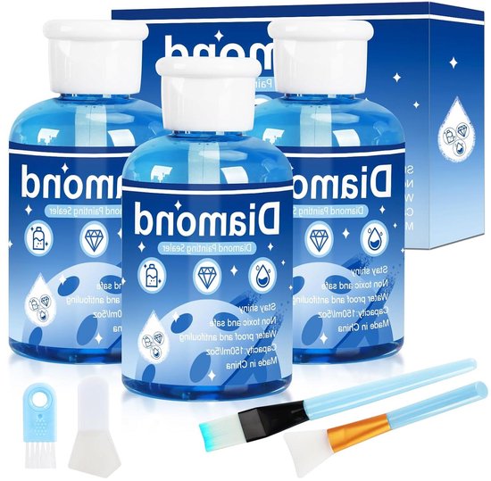 150 Ml X 3 Diamond Painting Kit Met 4 Accessoires - Transparante Kit ...
