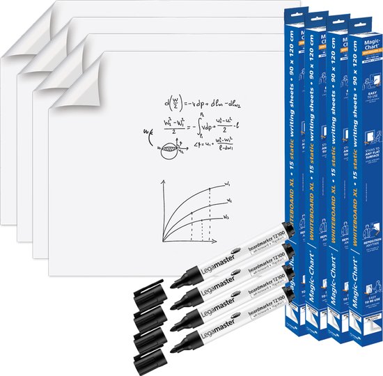 Legamaster Magic-Chart whiteboard folie XL 90x120cm wit | 4 STUKS | bol