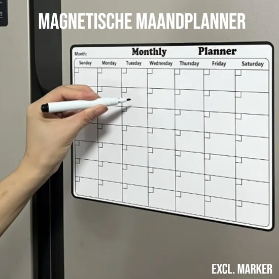 Magnetische Uitwisbare Maandplanner - Whiteboard Koelkast Kalender ...