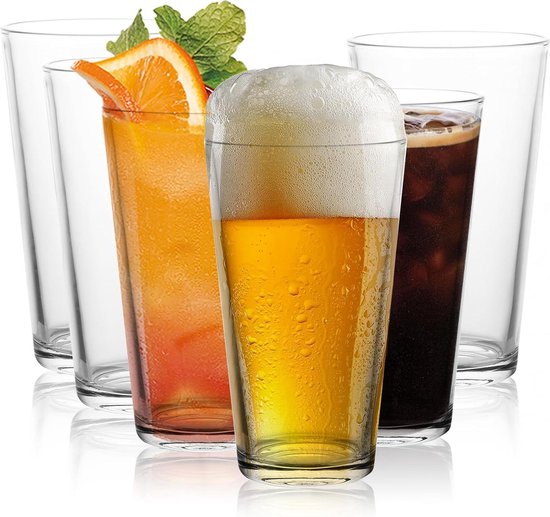 Bierglazen set - 6 stuks - 0.5 liter - Tarweglazen - Vaatwasmachinebestendig - Pint... | bol
