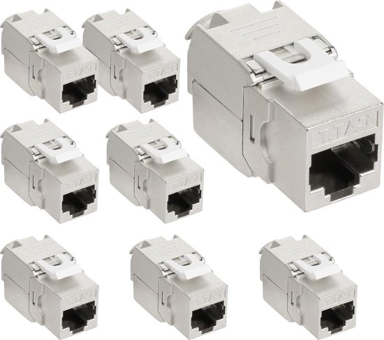 Cat7 RJ45 Keystone Module Jack - Set van 8 - Gereedschapsloze Kabel ...