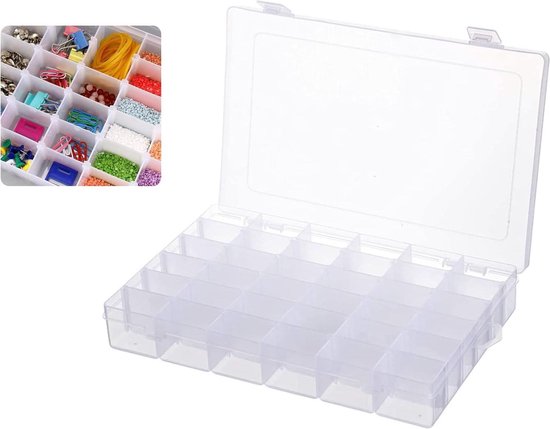 Storage Box 36 Grids Adjustable Compartments - Reusable Plastic Sorting ...