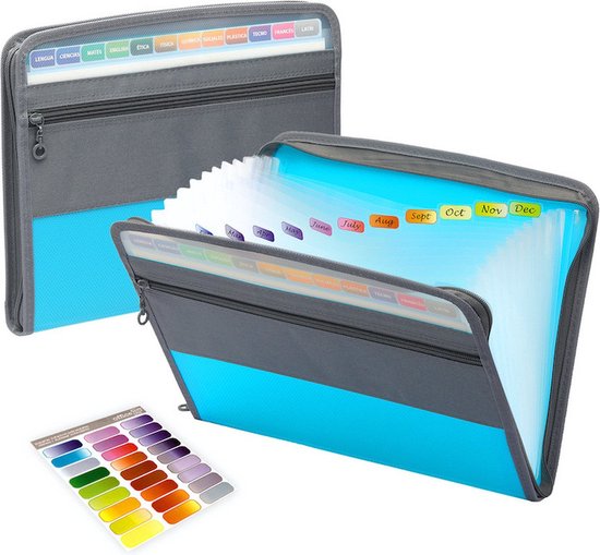 Projectmap - A4 - Uitvouwbare Dossiermap Met Tabs - 13 Vakken ...