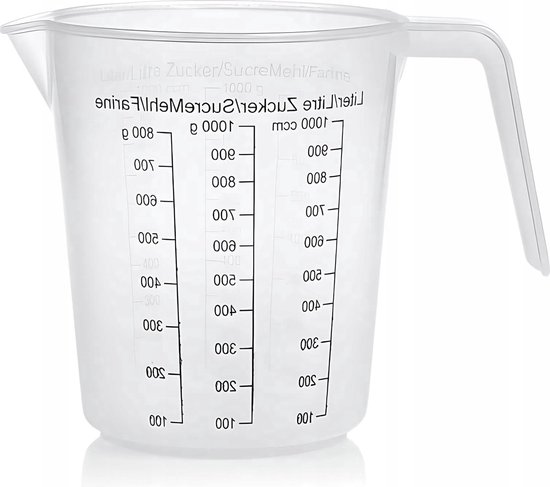 Maatbeker 1 liter - onbreekbaar en vaatwasmachinebestendig - kunststof ...