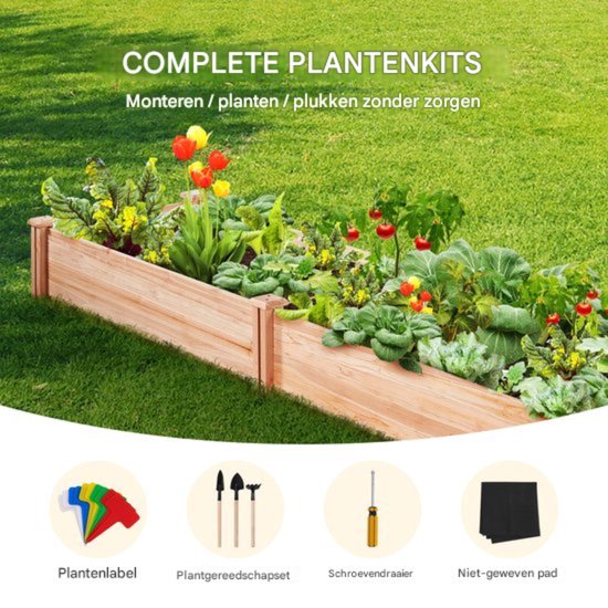 Houten Verhoogde Plantenbak - Moestuin - Inclusief Drainagesysteem en ...