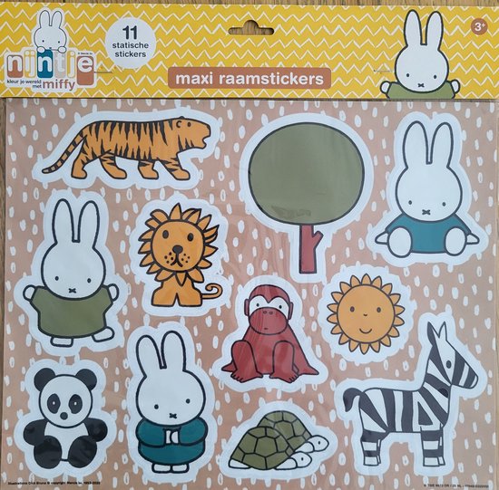 Nijntje raamstickers - 11 statische stickers van nijntje voor op het ...