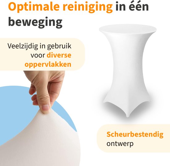 WoonWonder Statafelrok Wit - 2 stuks - ∅80-85 x 120cm - Statafelhoes - Wasbaar en... | bol