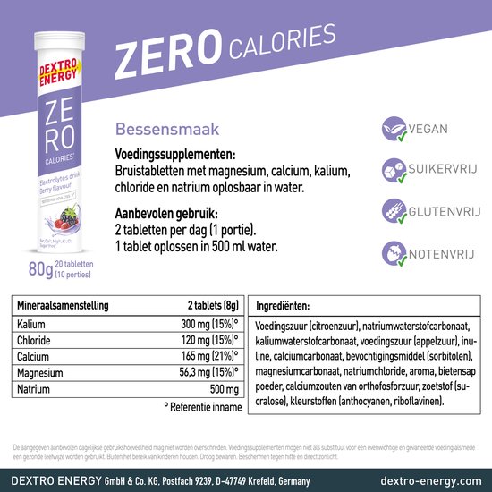Dextro Energy Zero Calories Berry - Elektrolyten Sportdrank ...