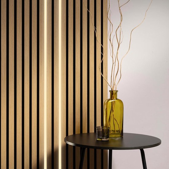 Akudeco - Extra LED-strip voor akoestische wandpanelen set - Lattenwand ...