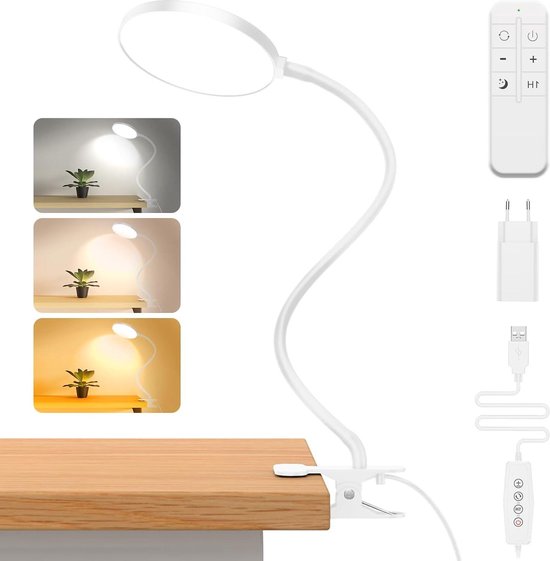 LED leeslamp bed met nachtlamp modus - 1 uur timer - stil licht - RA>95 ...