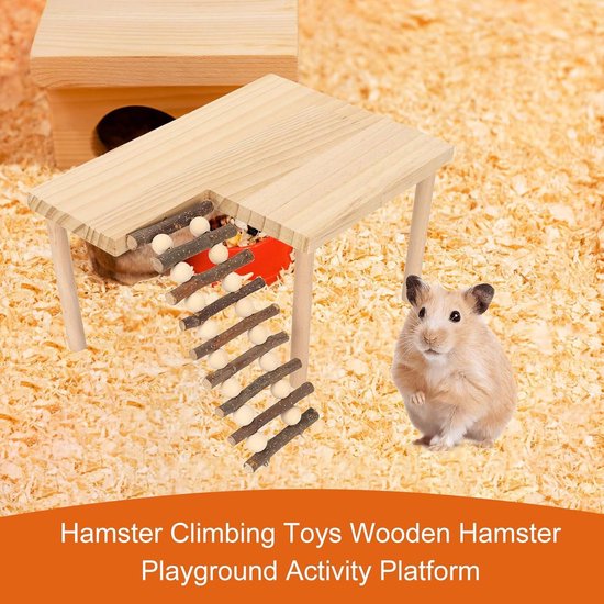 Houten Platform - Hamster Klimladder Speelgoed - Kooi Accessoires voor ...