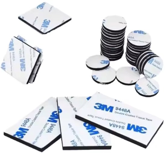 30 stuks | 3M 9448A Dubbelzijdige Montage Tape | Vierkant 4x4 / 5x5 / 6x6 cm | Acryl... | bol