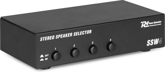 Luidspreker Schakelaar - Power Dynamics SSW4 speaker selector voor 4 ...