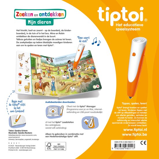 Ravensburger - tiptoi® - Zoeken en Ontdekken: Mijn Dieren - Interactief Leersysteem |... | bol