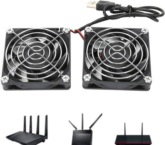 Dual Fan USB Power Koelventilator - Warmteafvoer Koeler voor RT-AC68U ...