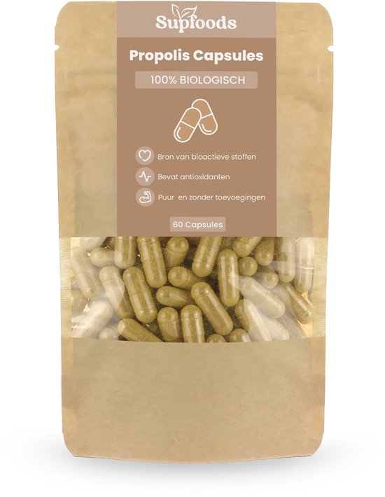 Propolis Capsules 100% Biologisch - 60 Capsules - Ideaal voor Dagelijks ...