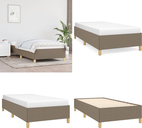 vidaXL - Bedframe - zonder - matras - 80x200 - cm - stof - taupe | bol