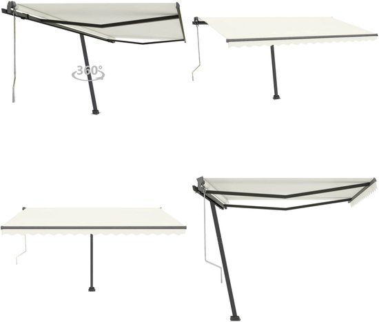 vidaXL Luifel vrijstaand automatisch 450x300 cm crèmekleurig ...