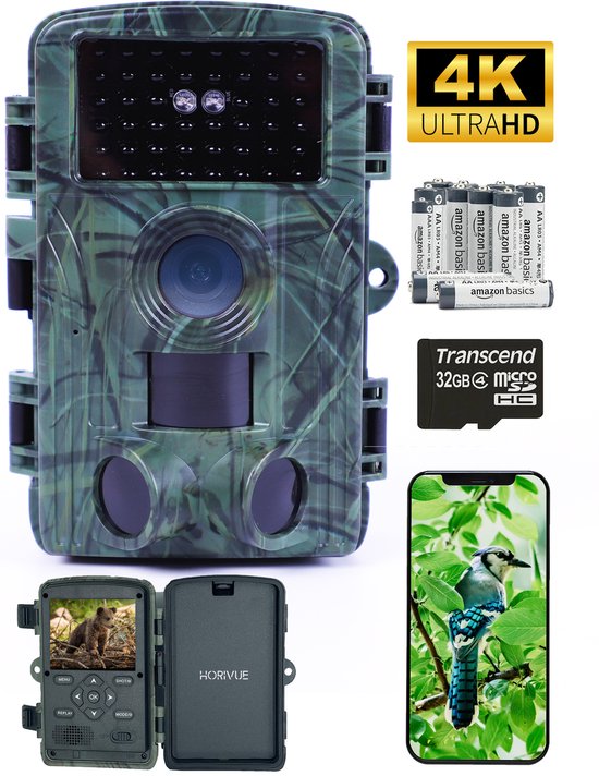 HoriVue Professionele Wildcamera met Nachtzicht en Wifi - Wildcamera voor Buiten -... | bol