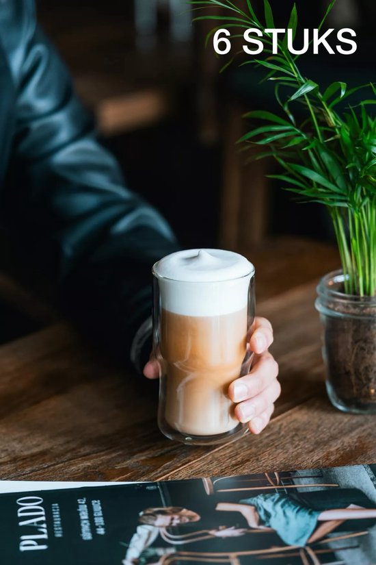 Luxe Dubbelwandige Glazen - Set Van 6 Bierglazen - Latte Macchiato Bier Koffieglazen -... | bol