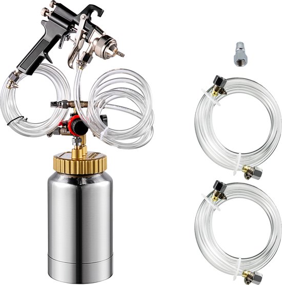 VEVOR 2L Spuitverf Drukpot-Verfpistool Verftank met 1,8 mm Mondstuk-2 m ...