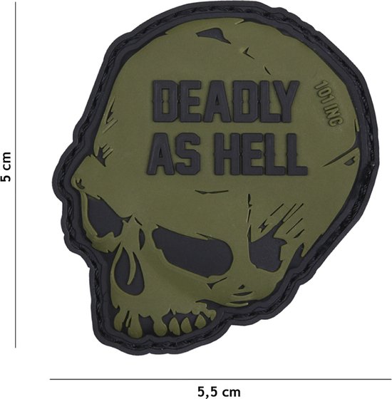 101 Inc Embleem 3D Pvc Deadly As Hell Groen 16018 | bol