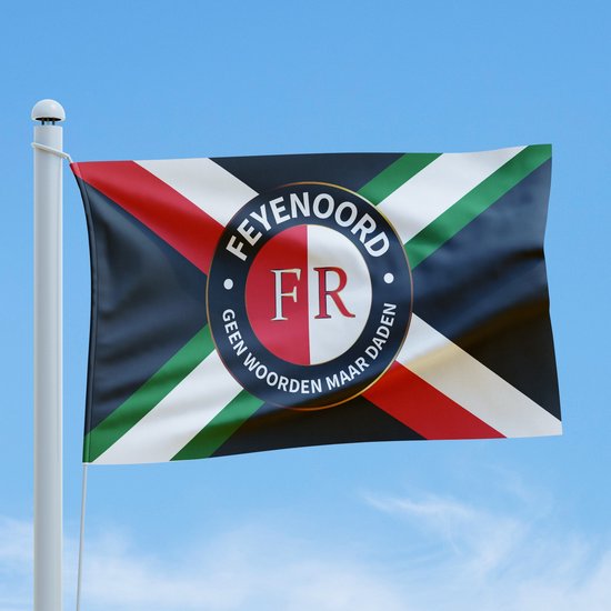 Feyenoord Vlag - Geen Woorden Maar Daden - Rotterdam - Voetbal - Groot ...