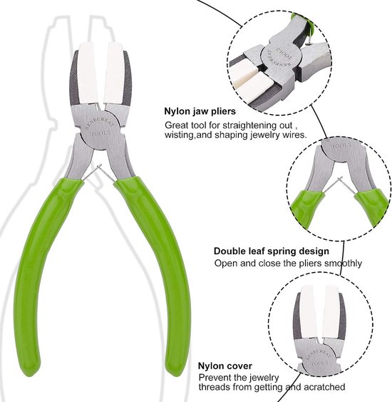 Dubbele Nylon Kaak Tang Platte Neus Tang Met Zelfklevende Kaken Voor ...