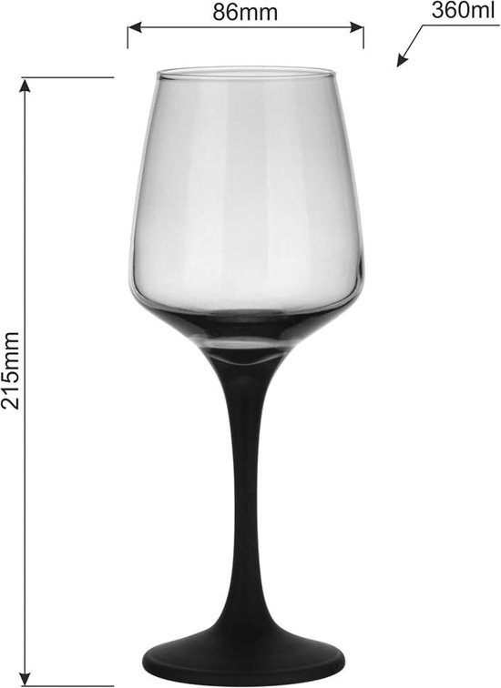 360ml, Set van 6 stuks, Wijnglas, witte wijnglazen, rode wijnglazen ...