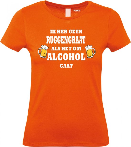 Dames T-shirt Ik heb geen Ruggengraat als het om Alcohol gaat ...