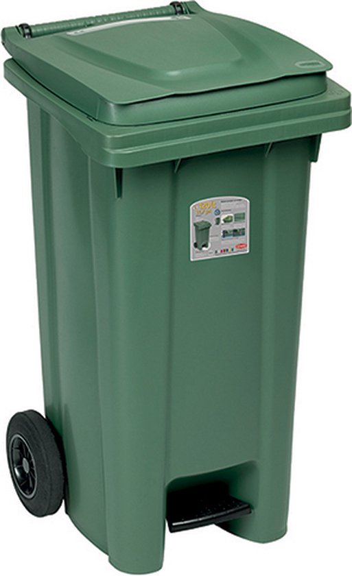 Afvalcontainer - 120 liter - Kliko - Rolcontainer - Met pedaal - Met ...