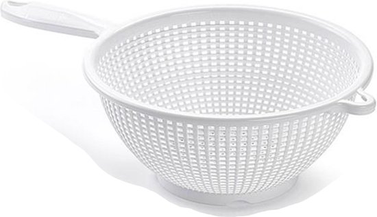 Plasticforte Keuken vergiet/zeef met handvat - kunststof - Dia 22 cm x ...
