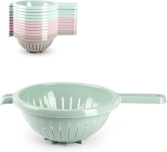 Plasticforte Keuken vergiet/zeef met handvat - kunststof - Dia 23 cm x ...