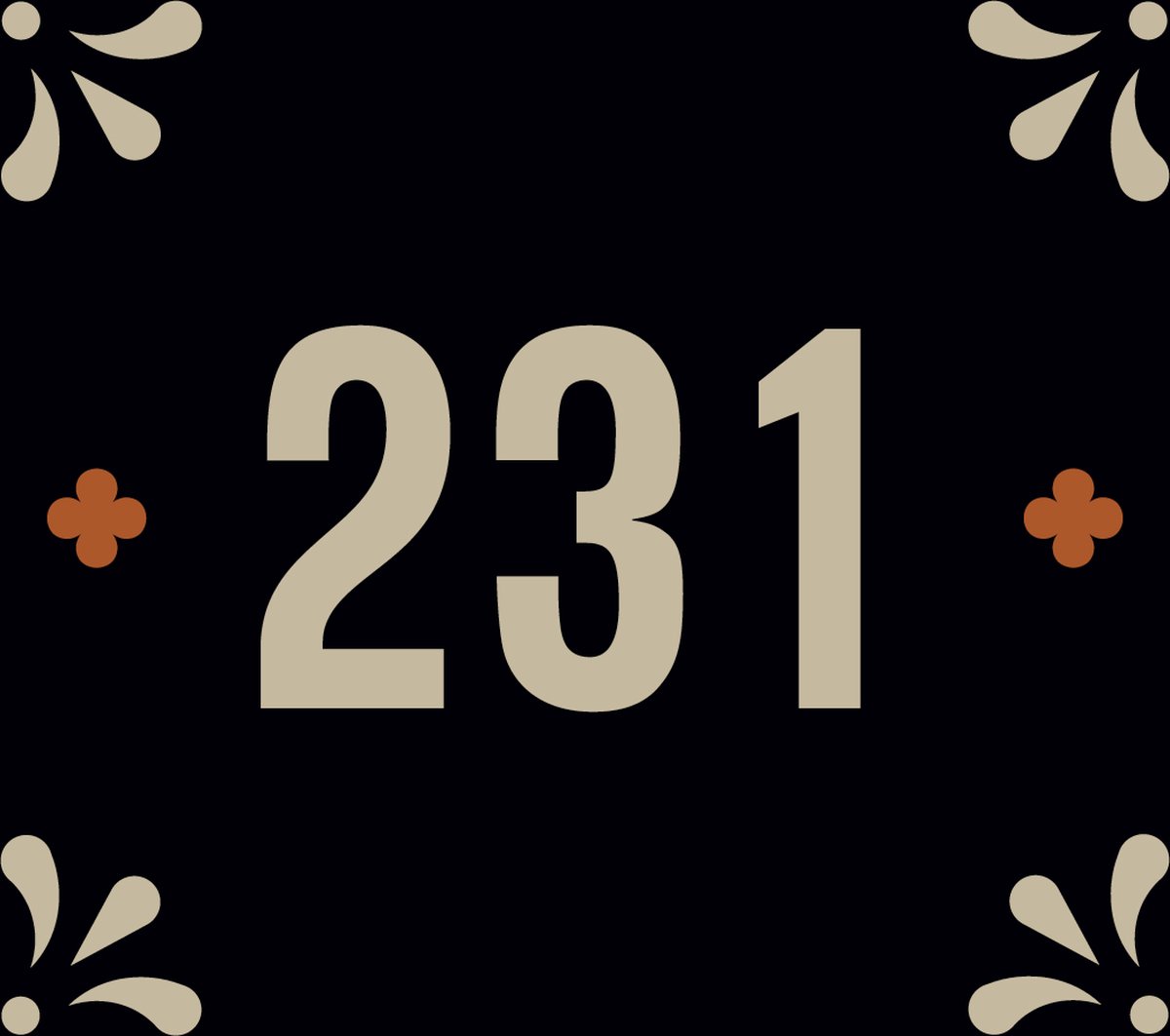 Numéro de plaque d'immatriculation de la maison 231 | Numéro de maison ...