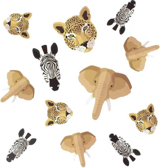Papieren confetti safari - eco friendly - tijger - olifant - panter ...