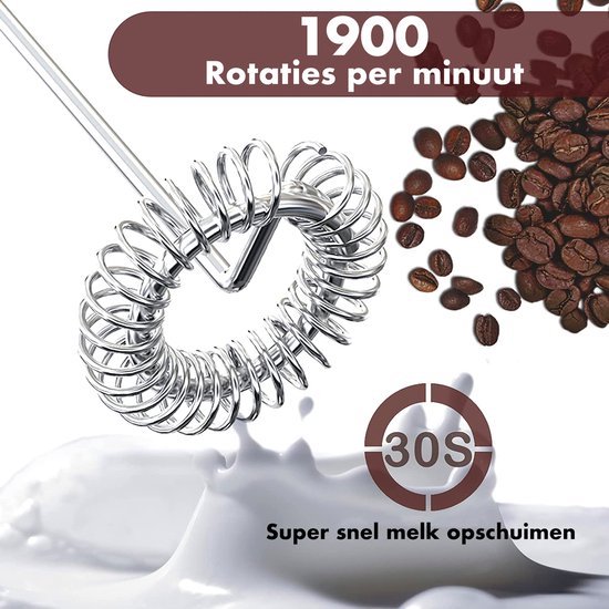 Melkopschuimer - Melkklopper - Elektrisch - Opschuimen - Cappuccino ...