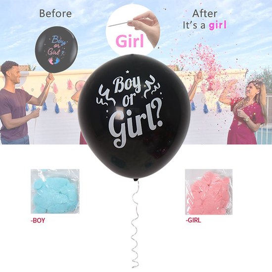 Gender Reveal Ballon Geslacht Baby Jongen/ Meisje -geslachtsbepaling ...