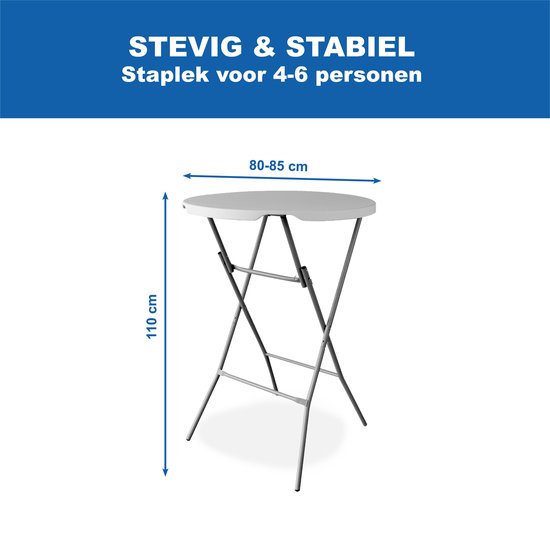 Statafel x 4 - ∅ 80-85 x 110 cm – Statafels Inklapbaar – Robuust + Weerbestendige... | bol