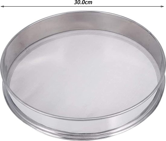 Zeef fijnmazig roestvrij staal 30 cm Riddler pollen zeef meel micron ...