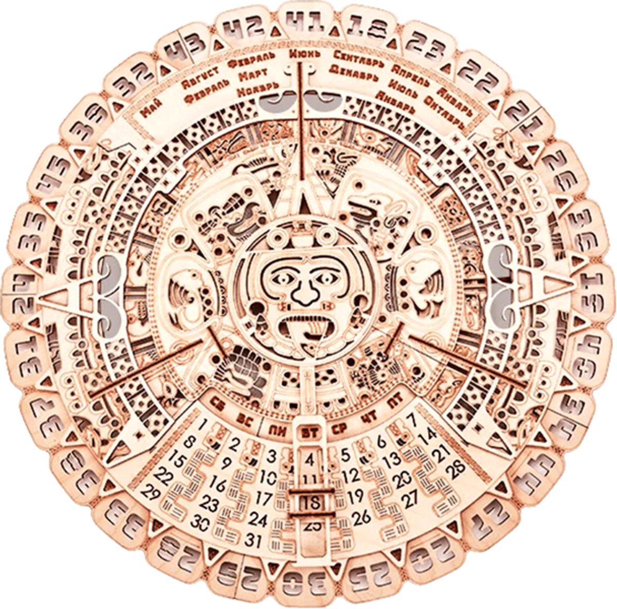 Wood Trick - Modelbouw 3D houten puzzel 'Mayan calendar' (Maya kalender ...